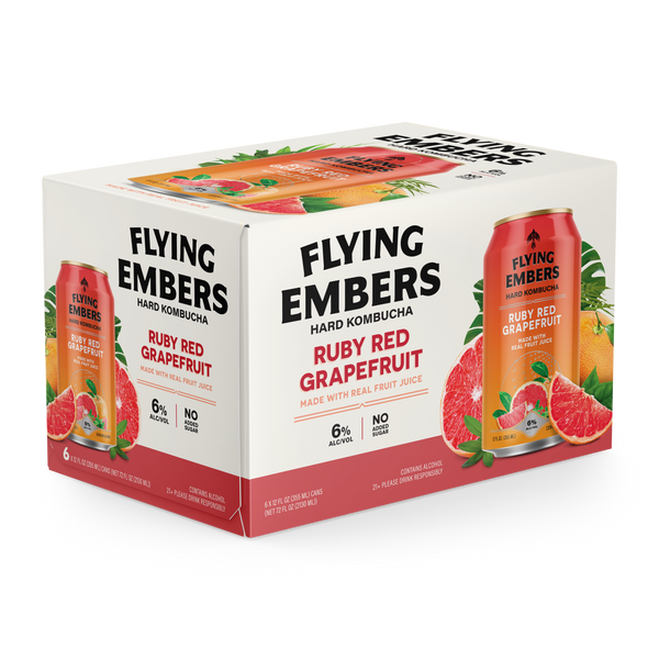 Flying Embers Grapefruit Kombucha Agua